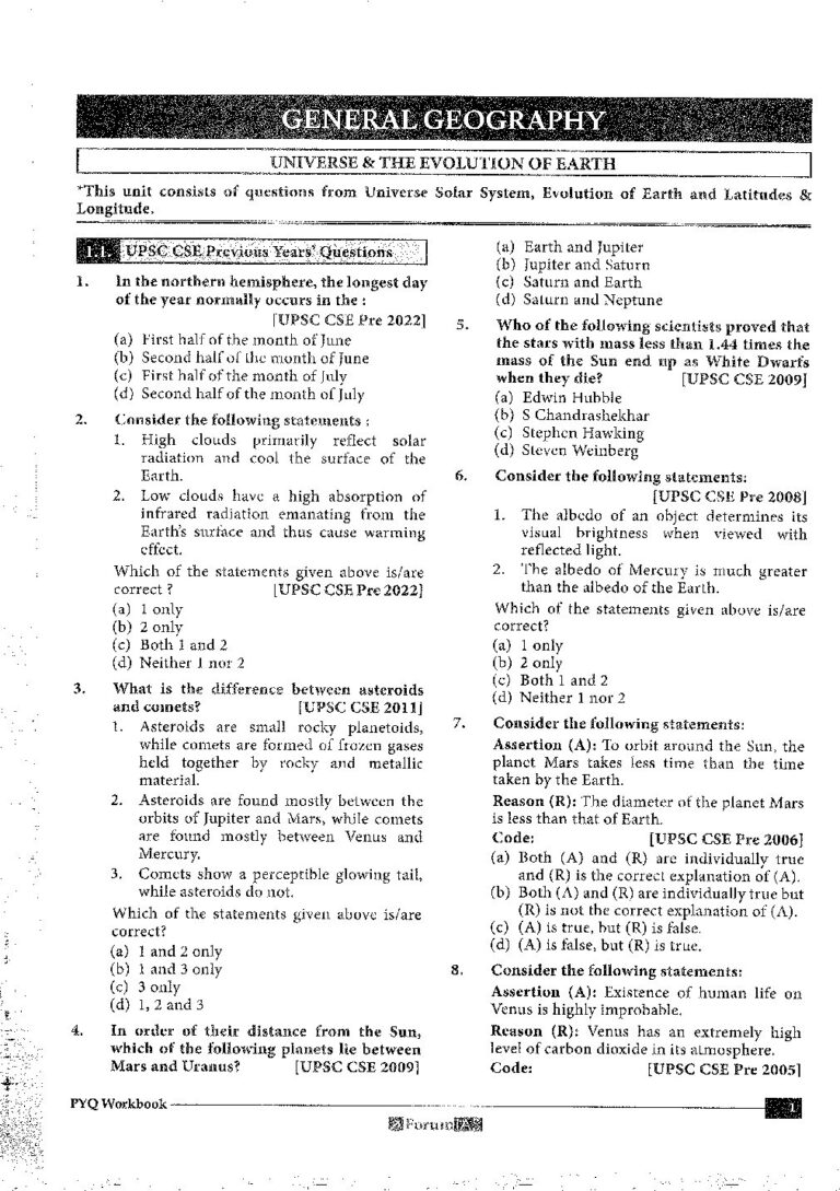 FORUM IAS TOOLKIT GENERAL GEOGRAPHY PYQ TOOLKIT 2024 FINAL ENGLISH ...